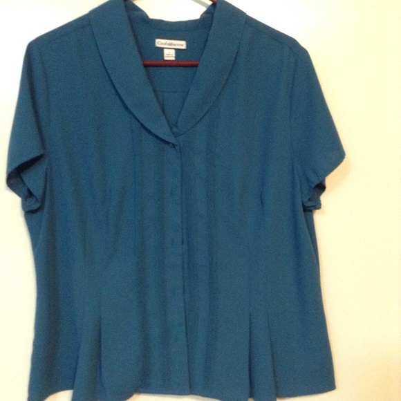 croft & barrow | Tops | Croft Barrow Ladies Teal Blouse Wtucks | Poshmark